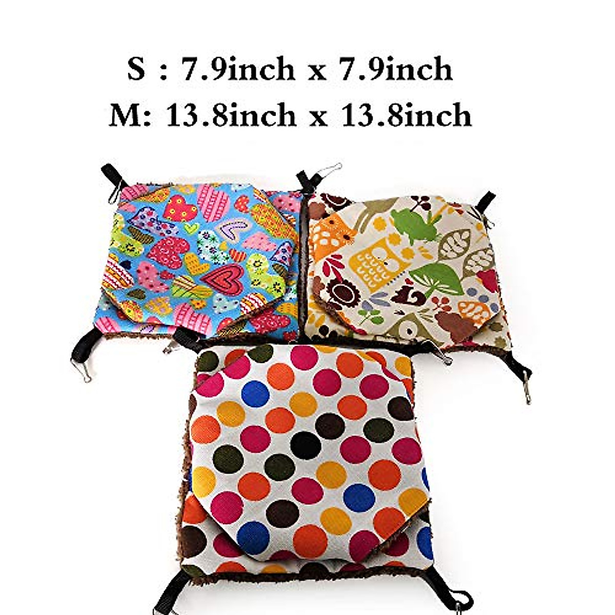 Oncpcare Pet Cage Hammock, Bunkbed Sugar Glider Hammock, Guinea Pig Cage Accessories Bedding Cozy Small Animals Bed for Chinchilla Parrot Sugar Glider Ferrets Squirrel Hamster Rat Playing Sleeping