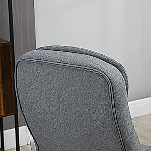 Vinsetto High Back Home Office Chair Executive Computer Chair with Adjustable Height, Upholstered Thick Padding Headrest and Armrest - Grey