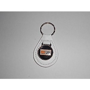 1960's SUNBEAM TIGER VINTAGE LOGO LEATHER KEYCHAIN - WHITE