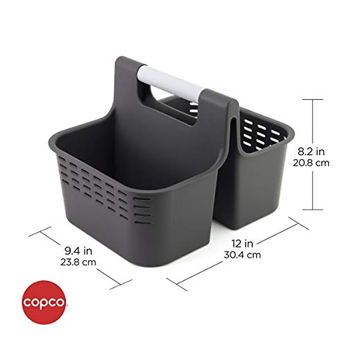 Copco Basics Bath and Shower Caddy, Charcoal Gray