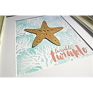 Teal, Coral and Gold Starfish Nursery Art, Starfish Decor - Twinkle Twinkle