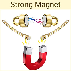 Qulltk Magnetic Necklace Extender Silver and 14K Gold Adjustable Chain Extenders for Necklaces,Magnetic Necklace Clasps and Closures with Extender Chains