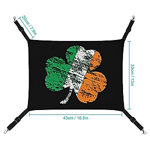 Irish Shamrock Pet Hammock Comfortable Adjustable Hanging Bed for Small Animals Dogs Cats Hamster