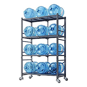 SAYZH 4-Tier Shelves, Foldable Metal Storage Shelves for Garage Plant Shoe Pantry Kitchen Microwave, Grey