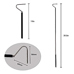 Portable Folding Pocket Stainless Steel Snake Hook, 39.3"Extension, Retractable Snake Hook, Reptile, Small Snake pet Snake Picking and handling Tools