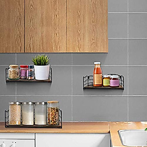 CRUGLA Wall Shelves Mounted Set of 3, Music Notes Wall Hanging Storage Floating Shelf for Bathroom Kitchen Bedroom