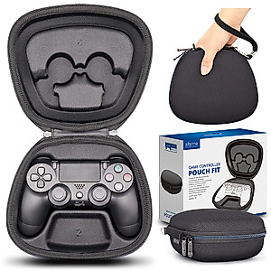 sisma Travel Case Compatible with PS4 Wireless Controller, Dual Shock 4 Controller Holder Protective Cover Home Safekeeping Storage Case Black Carrying Bag