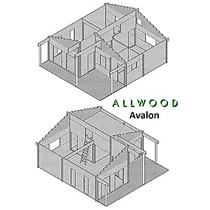 Allwood Avalon Cabin Kit | 540 SQF + Loft (Double Glass Windows and Doors)