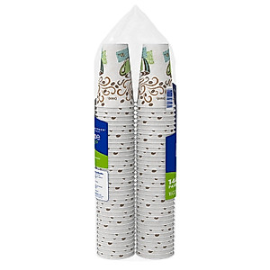 Dixie PerfecTouch Insulated Hot/Cold Paper Cups, Coffee Haze, 16 Oz (144 Count)