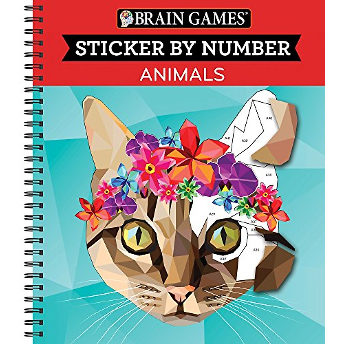 Brain Games - Sticker by Number: Animals (28 Images to Sticker)