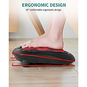 Nekteck Foot Massager with Heat, Shiatsu Heated Electric Kneading Foot Massager Machine for Plantar Fasciitis, Built-in Infrared Heat Function and Power Cord (Black)