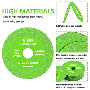 Glass Cutting Disc Pack of 5, Ultra-Thin Diamond Cutting Disc Saw Blade Suitable for 4 Inch Angle Grinder, Diamond Cut Off Wheels for Glass Ceramic Diamond Marble Jade Crystal Cutting Sand Wheel