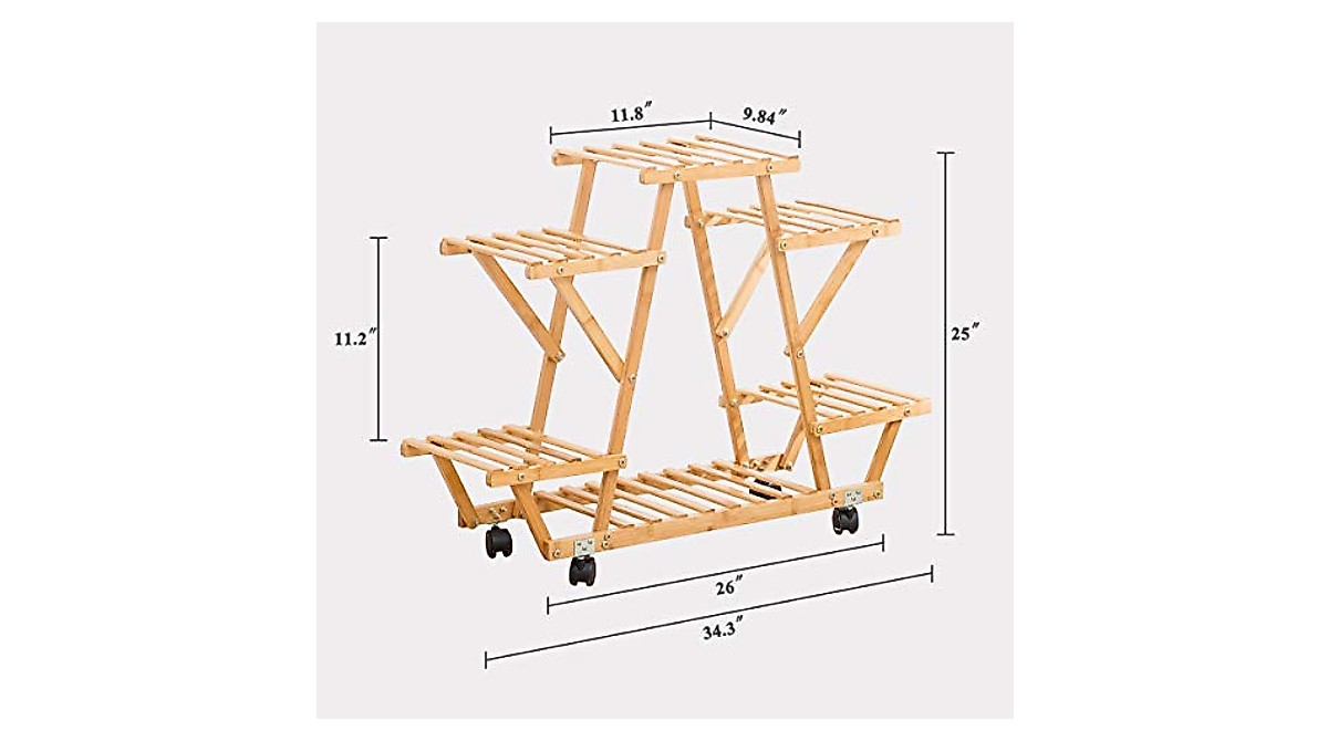 Stylish 6-Tier Bamboo Plant Stand Rack for Indoor & Outdoor