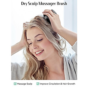 HEETA 2 Pack Hair Scalp Massager Shampoo Brush for Hair Growth, Hair Scalp Scrubber with Soft Silicone, Wet and Dry Hair Detangler (Red & Black)