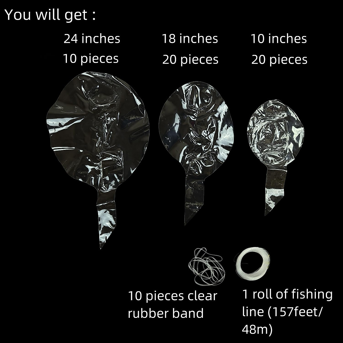 Clear Balloons, Different Sizes Pre Stretched 50pcs 10" 18" 24 inch BoBo Balloons Arch Crystal Transparent Clear Bubble Balloons Garland Kits