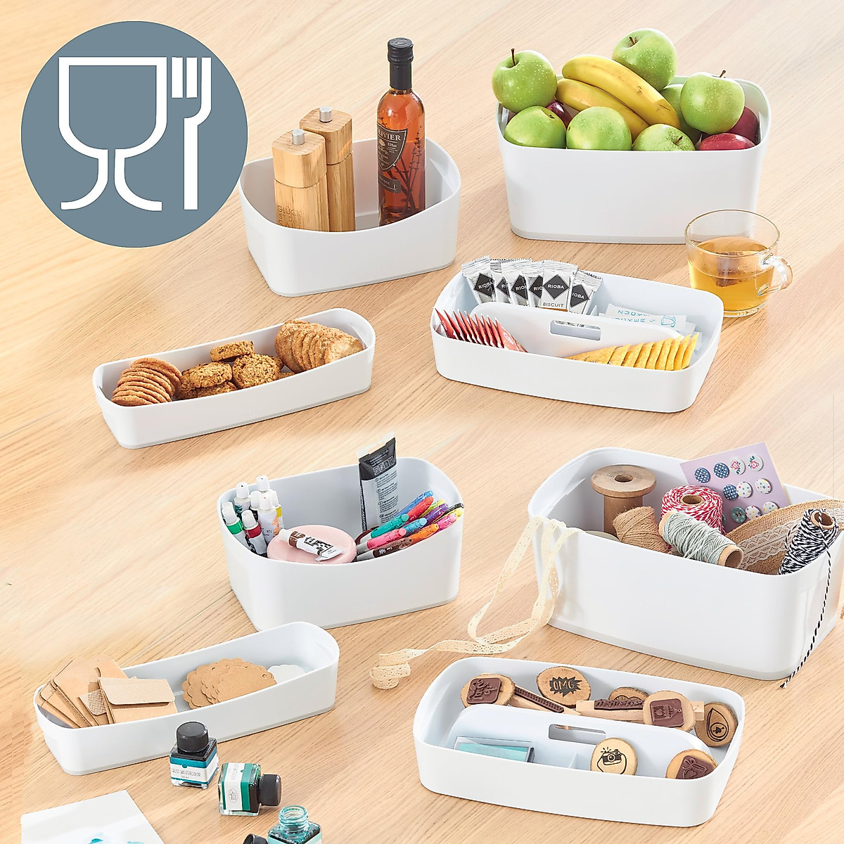 Leitz 52571001 A5 MyBox Organiser Tray, High Gloss Plastic, White/Grey;MyBox