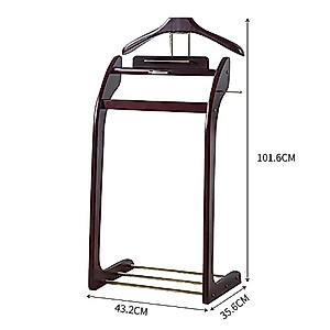 YAWEDA Clothes Valet with Shoe Rack Valet Stand with Clothes Hanger and Pants Rail Freestanding Suit Hanger for Hallway Dressing Room Etc (Size : 43.2 * 35.6 * 101.6cm)