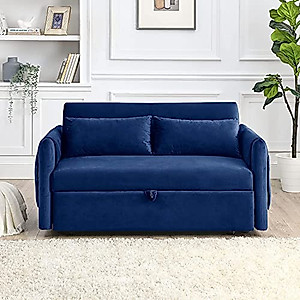 ERYE Blue Velvet 2 Pillows Side Pockets, 55"
