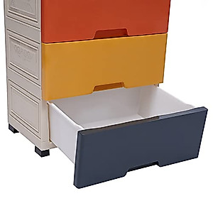 Plastic Dressers with 6 Drawers Storage Cabinet Tall Dresser with Wheels & Lock for Clothes, Bedroom, 19.69 * 13.78 * 40.16inch (Style 2)
