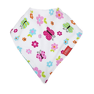 Nuby 2-pk Dribble Catcher Bandana bibs, Super Absorbent Drool Bib with Soft Comfort Neckline, Girl