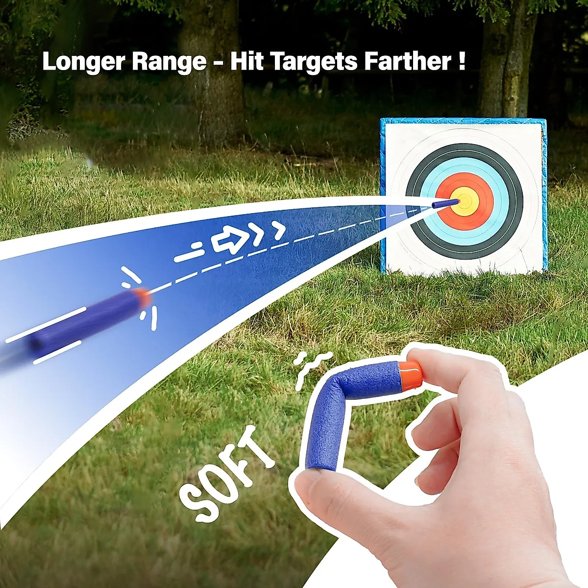 AMOSTING Refill Darts 100PCS Bullets Ammo Pack Compatible for Nerf N-Strike Elite 2.0 Series DinoSquad – Work with All Elite Blasters Blue