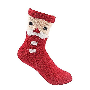 October Elf 6 Pairs Adult Christmas Holiday Socks Warm Winter Cozy Socks (One size, E)