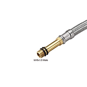 uxcell Faucet Supply Line Connector G1/2 Female to M10 x 1.0 Male 31.5 Inch Length 304 Stainless Steel Hose 2Pcs