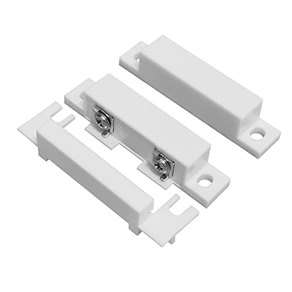 WESUA 5 Pack Surface Mounted NC Magnetic Door Contacts Switch Sensor for Alarm