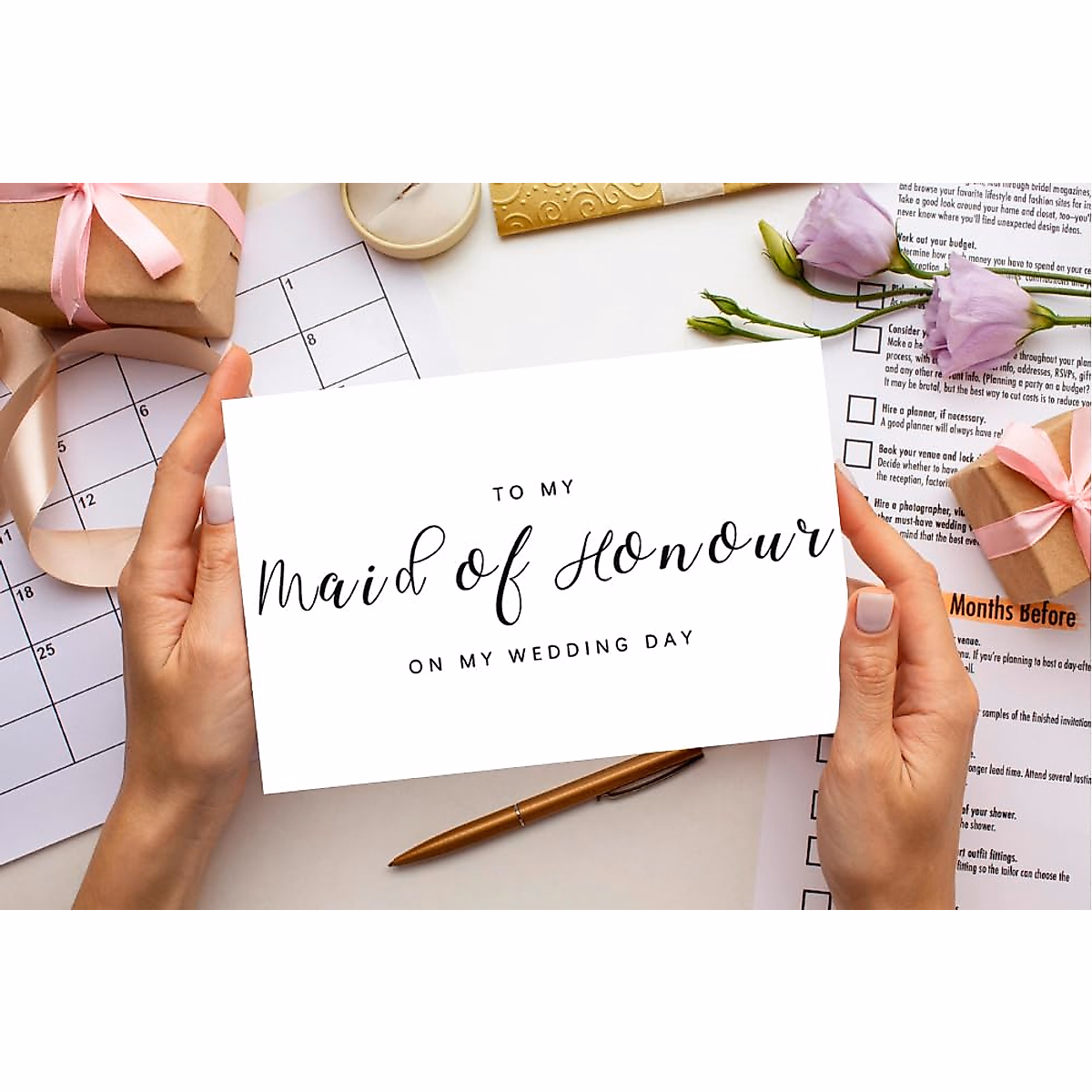 YiKaLus Wedding Day Thank You Card for Maid of Honour, Blank Inside