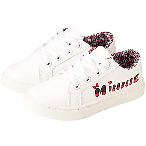 Disney Girls' Shoes - Minnie Mouse Sneakers (Little Kid/Big Kid), Size 2 Little Kid, Minnie White