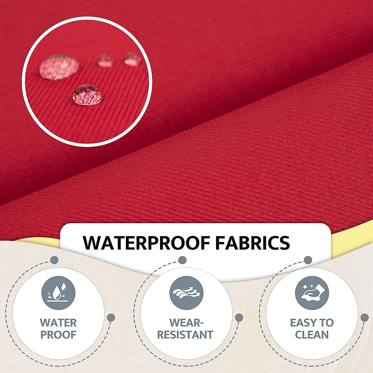 mudilun 16x16x3inch Outdoor Chair Cushions Double Piping with Carrying Handle Patio Furniture Cushions Outdoor with Zipper Waterproof Seat Cushions Set of 2 Durable Garden Sofa Couch Chair Pads