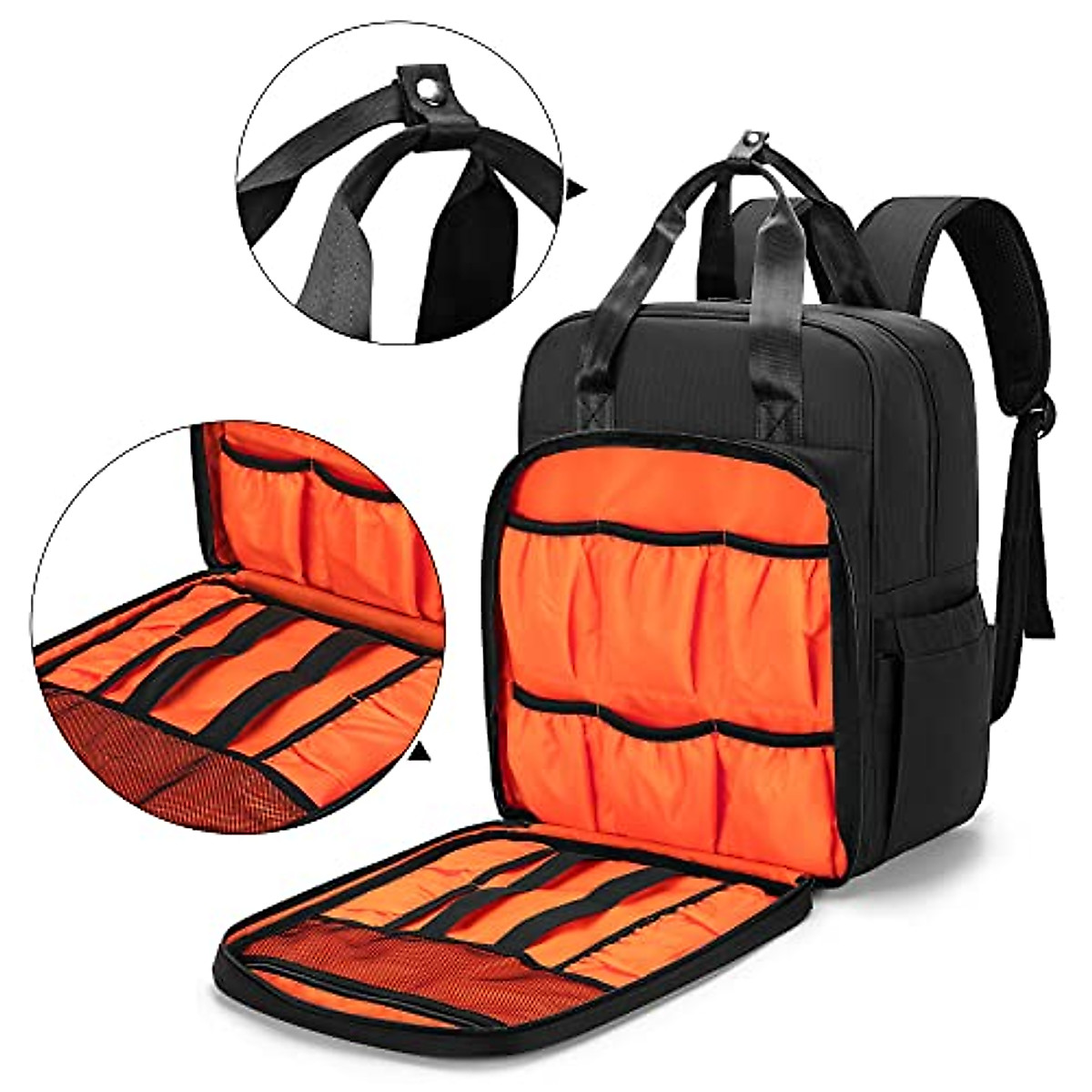 CURMIO Bartender Bag Travel Bartender Kit Backpack with Padded Compartments for Wine and Bar Tools Set, Bartender Carrying Bag for Home Indoor Outdoor Patio Party, Black, Bag Only, Patent Pending