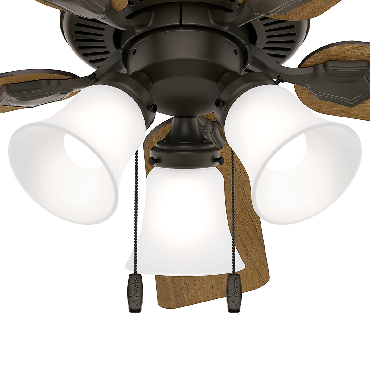 Hunter Fan Company, 50881, 44 inch Swanson New Bronze Ceiling Fan with LED Light Kit and Pull Chain