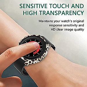 [6+6 Pack] Rontion for Galaxy Watch 5&4 40mm Screen Protector and Case, Anti-Fog Scratch Resistant Tempered Glass Film and Hard PC Protective Bumper Cover for Samsung Watch Accessories