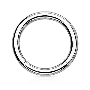 Forbidden Body Jewelry conch piercing jewelry, daith earrings, tragus hoop, 14g 10mm Titanium Hinged Seamless Body Piercing Hoop ring