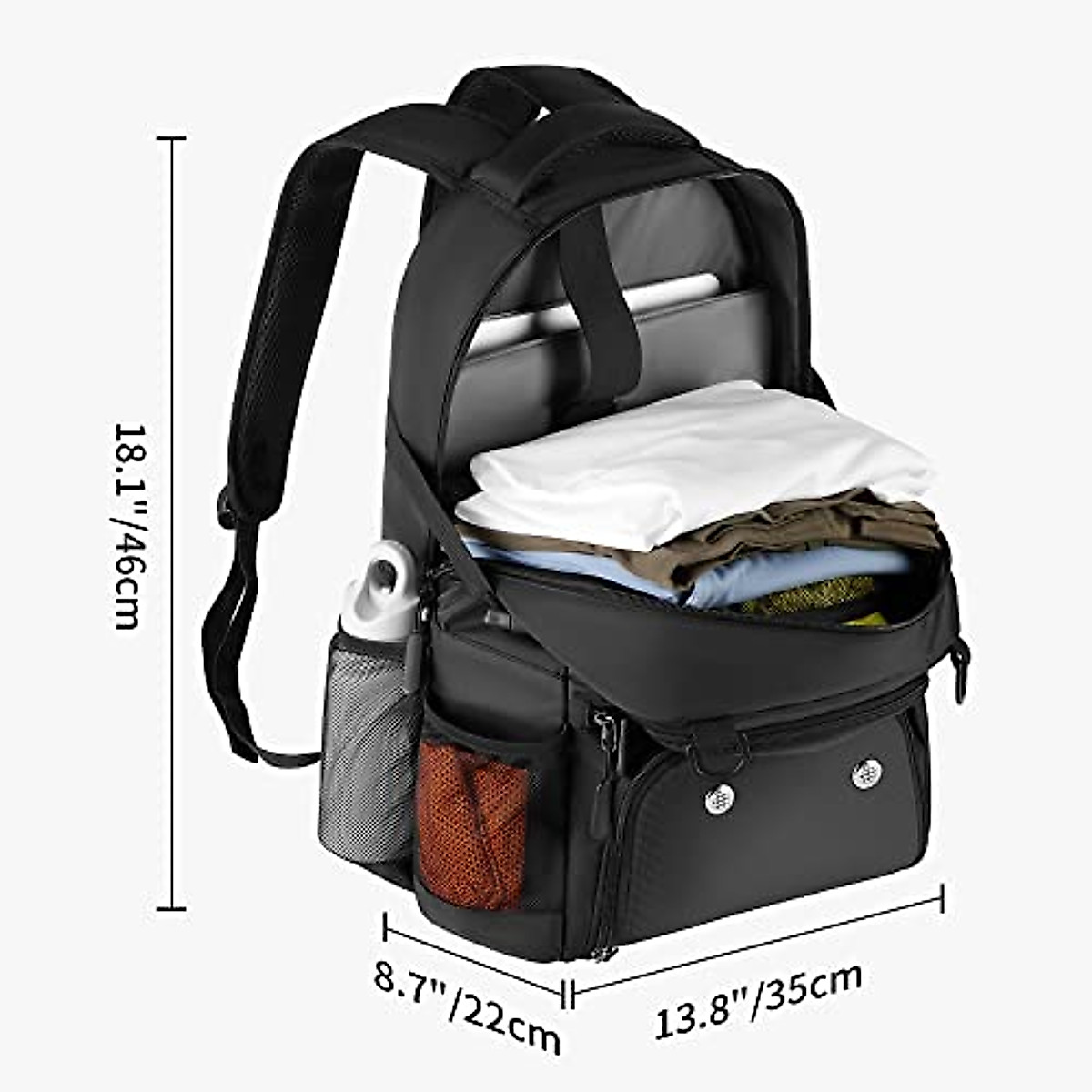 adorence Basketball Backpack with Shoe Compartment(Ball Net, Water Resist) Soccer Bag/Volleyball Backpack- RoseRed