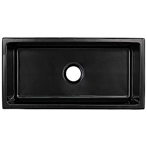 Signature Hardware 933888-36 Mitzy 36" Single Basin Fireclay Reversible Farmhouse Sink with Smooth Apron