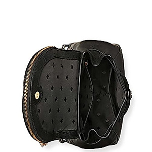 KATE SPADE LEILA MEDIUM FLAP BACKPACK TOTE BAG BLACK SOFT LEATHER