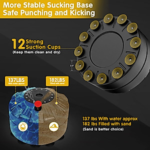 GIKPAL Freestanding Punching Bag, Heavy Boxing Bag with Stand for Adult Teens Kids, Kickboxing Bag with Suction Cup Base for MMA Muay Thai Fitness