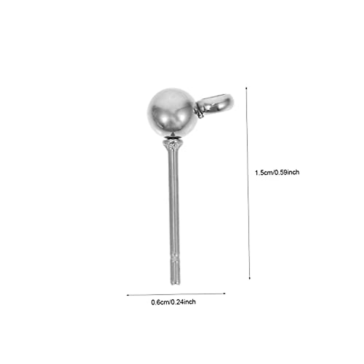 100pcs Ball Ear Ear Rings Studs Stud Earrings Pin Earrings Accessories Stainless Steel Studs Ear Jewelry Ear Studs Ear Stud Components Earring Making