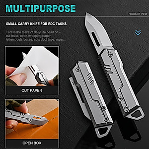 VIFUNCO Keychain Knife, D2 Folding Pocket Knife for Men, CNC Key Knife/Box Cutter Knife for Women, Small Pocket Knives for EDC, Gifts for Dad husband Him