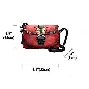 seegeeneey Women Leather Shoulder bag Handbag Purse for Women Crossbody Bag Messenger Bag Vintage Travel Bag Samll Purse (Green)