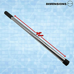 Poolzilla 24" Stainless Steel Installation Rod for Brass Anchors, Easily Install and Remove Spring for Pool Opening and Closing
