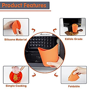 CloudyPeak Microwave Popcorn Maker Bowl Food Grade Silicone Popcorn Popper, BPA Free & Dishwasher Safe,2Pack