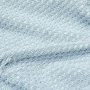 Amazon Basics Odor Resistant Textured Hand Towel, 16 x 26 Inches - 6-Pack, Light Blue