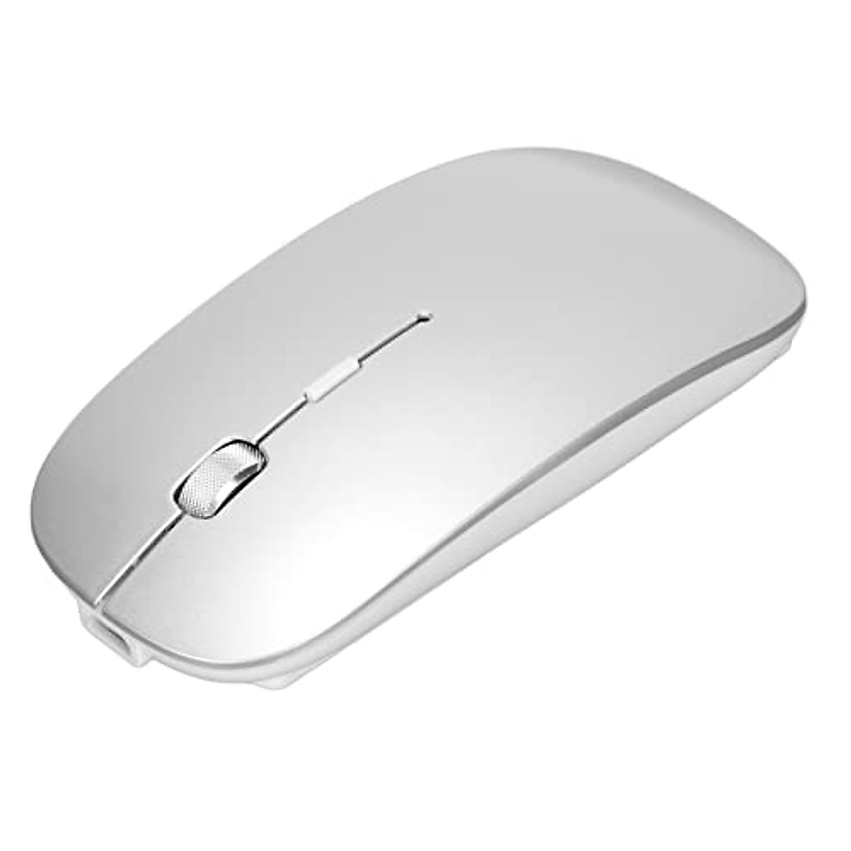 Wireless Mouse, Noiseless Optical Mouse BT 5.0 and 2.4GHz Wireless Connection 1000/1200/1600DPI Gaming Mice for Win/OS X/Android System(Silver Smooth)