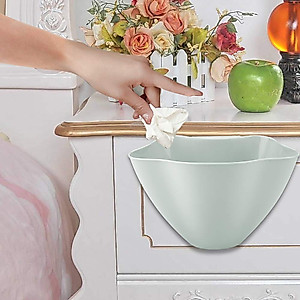 Cupboard Door Hanging Mount Kitchen Trash Bin Without Lid Garbage Kitchen Cabinet Hanging Flower Shape Trash Can(Gray)