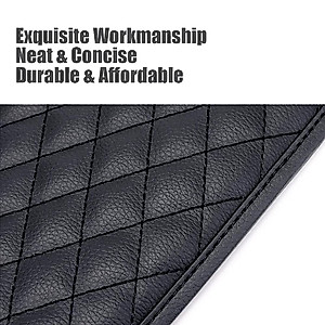 ESKONKE Car Center Console Cover, PU Leather Armrest Pad Cover, Universal Car Arm Rest Seat Storage Box Mat Waterproof Non Slip Interior Accessories (Black)