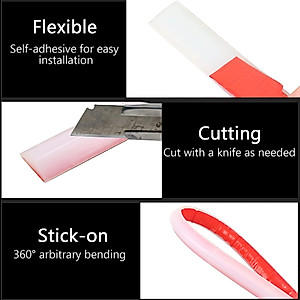 Raycity Collapsible Shower Threshold Water Dam Barrier,Shower Door and Kitchen Water Strip Dam Shower Guard for Dry And Wet Separation Caulk Seal Strip Edge Trim(39Inches/Transparent)