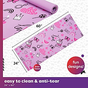 Antsy Pants Kids Yoga Mat - Yoga Mat for Kids, Yoga Mats for Home Workout, Travel Yoga Mat, Sturdy Workout Yoga Mat Non Slip, Size 60” x 24”, 3mm Thick Free of Toxic Phthalates, Pink Unicorn
